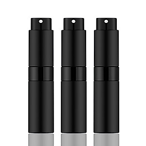 IRON BILL 8ML Mini Atomizer Perfume Travel (Matte Black) Refillable Bottle Portable Spray Bottle for Cologne and Perfume (3pcs)