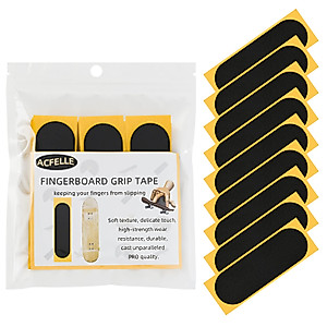 ACFELLE 30Pcs Pre Cut Grip Tape for Fingerboards, 100mm*28mm One Step Install Pro Finger-Skateboard Foam Adhesive Stickers (30pcs)