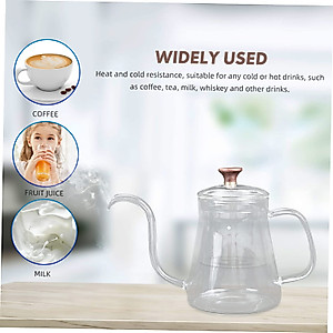 GRADENEVE Coffee Hand Pot Hand Drip Coffee Kettle Long Spout Coffee Kettle Clear Coffee Kettle Espresso Coffee Maker Goose Neck Teapot Gooseneck Kettle Stovetop Thermal Carafe Glass