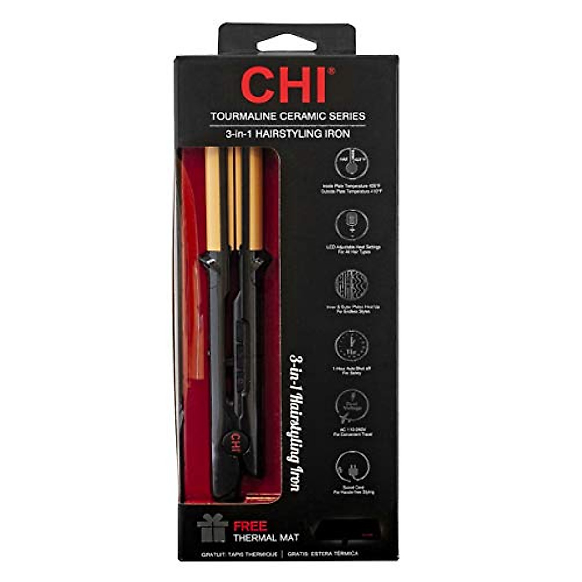 CHI Tourmaline Ceramic 3-in-1 Styling Iron, 1"