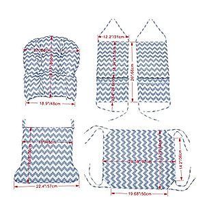 Rejoice Home Atoll Glider Rocking Chair Replacement Cushion Set - Grey Chevron One Size