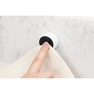 Original Kitchen Towel Holder/Hook with Adhesive to Hang Dish Towels, Tea Towels, Dishcloths, Rags and Hand Towels with a Push. Handy accessory for RV, Bathroom, Shower, Cabinets, Inside & Outside use