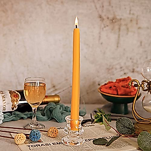 olorvela Beeswax Candles 12Pack 10" Taper Candles Handmade Candle Sticks 100% Pure Beeswax Smokeless and Dripless Beeswax Tapered Candles (Yellow)