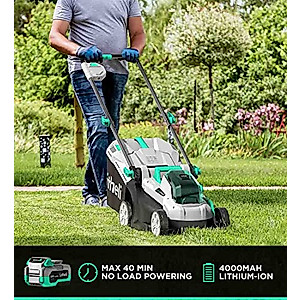 Litheli Cordless Lawn Mower 13 Inch & Impact Driver, 5 Heights, 20V Electric Lawn Mowers for Garden, Yard and Farm, with Brushless Motor, 4.0Ah Battery & Charger Included