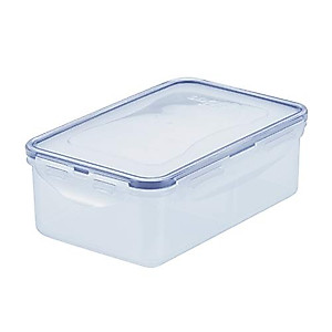 LocknLock Easy Essentials On The Go Meal Prep Lunch Box, Airtight Containers with Lid, BPA Free, Rectangle (3 Section) -34 oz, Clear