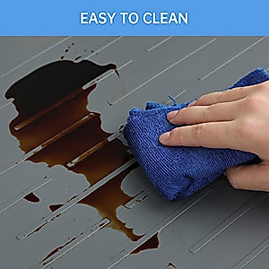 34 x 22 Inch Under Sink Mat for Kitchen Waterproof, Under Sink Tray with Drain Hole, Flexible Silicone Under Sink Mats, Sink Cabinet Protector Mats for Kitchen, Bathroom