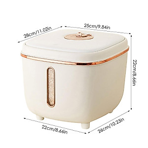Rice Dispenser | Bean Storage Dispenser with Measuring Cup - Rice Storage Barrel, Grain Dispenser with Time Indicator, Nulyunze Food Dispenser