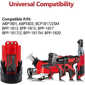 JAUKIST 12V 3.0Ah Replacement Battery Compatible with Milwaukee Battery 48-11-2460 48-11-2411 48-11-2425 Cordless Tools 2 Pack