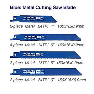 WORKPRO 32-Piece Reciprocating Saw Blade Set - Metal/Woodcutting Saw Blades, Pruner Saw Blades with Organizer Pouch