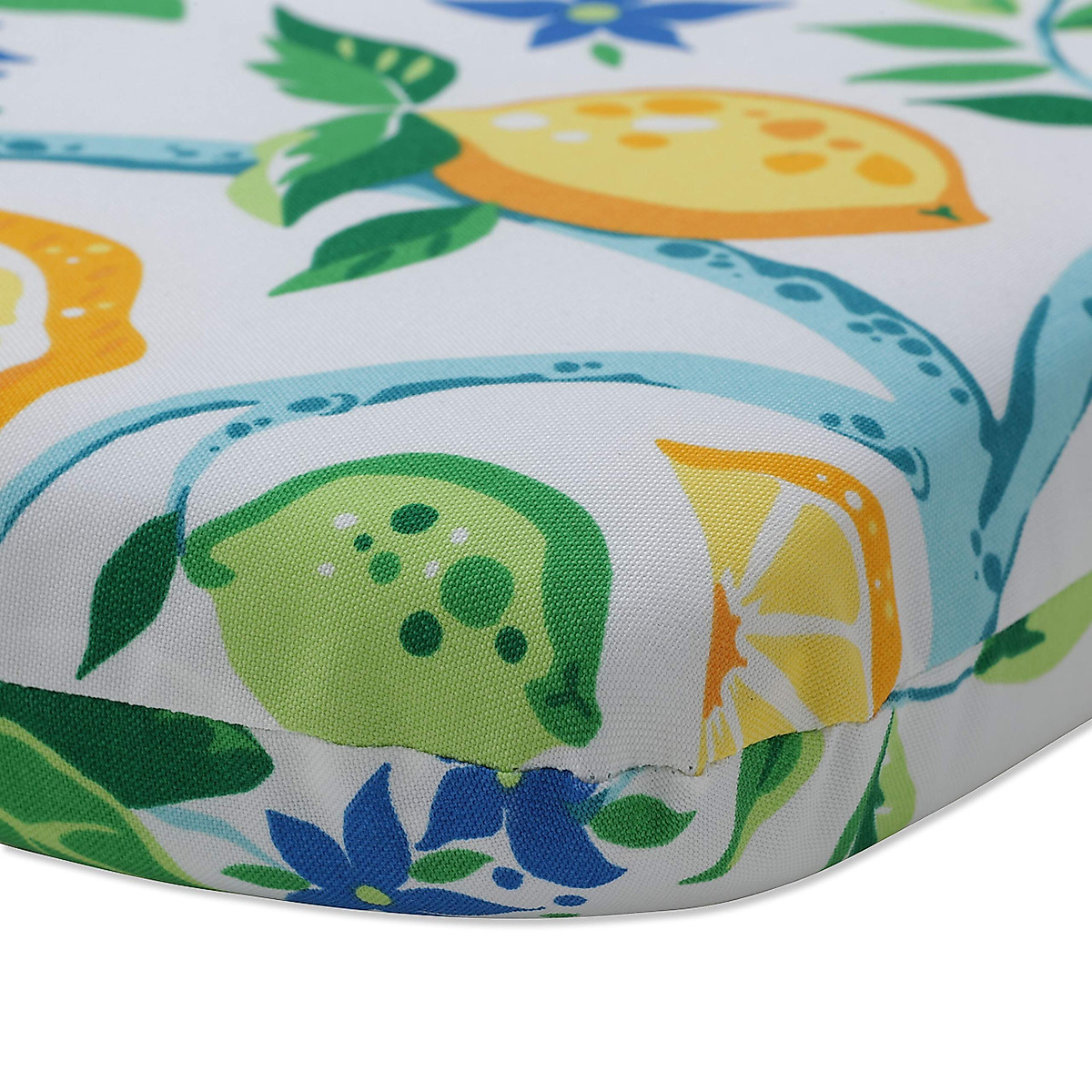 Pillow Perfect Outdoor/Indoor Lemon Tree Round Corner Chair Cushion, 1 Count (Pack of 1), Yellow