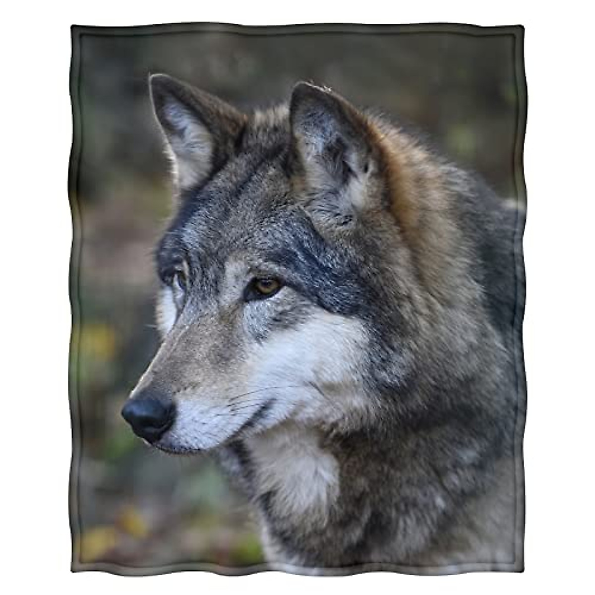 Levens Wolf Blanket Gifts for Men Boy Girls, Grassland Animals Decoration for Home Bedroom Living Room Couch, Soft Warm Cozy Lightweight Throw Plush Blankets Grey 50"x60"