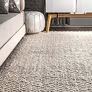nuLOOM Glendora Hand Woven Chevron Area Rug, 5' x 8', Ivory