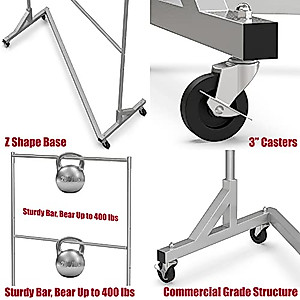 Simple Houseware Commercial Z Base Double Rod Garment Rack