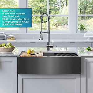 KRAUS Britt 2nd Gen Commercial Style Pull-Down Single Handle Kitchen Faucet in Brushed Brass, KPF-1691BB