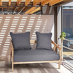 Koreyosh Upholstered Wood Loveseat Sofa with Cushions,Modern Fabric 2-Seat Small Sofa with Armrest,Compact Space Couch,Filled with Native Sponge,Grey