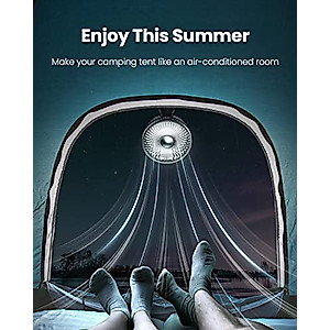 Gaiatop Baby Stroller Fan, 4000mAh Oscillating Mini Portable Fan with Lights, 4 Speeds Battery Operated 360° Rotate Flexible Tripod Small Clip On Fan Handheld Desk Fan for Car Seat Crib Travel Black