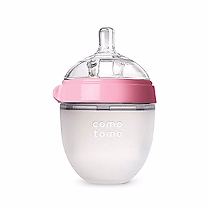 Comotomo Natural Feel Baby Bottle, Pink, 5 Oz (Pack of 1)