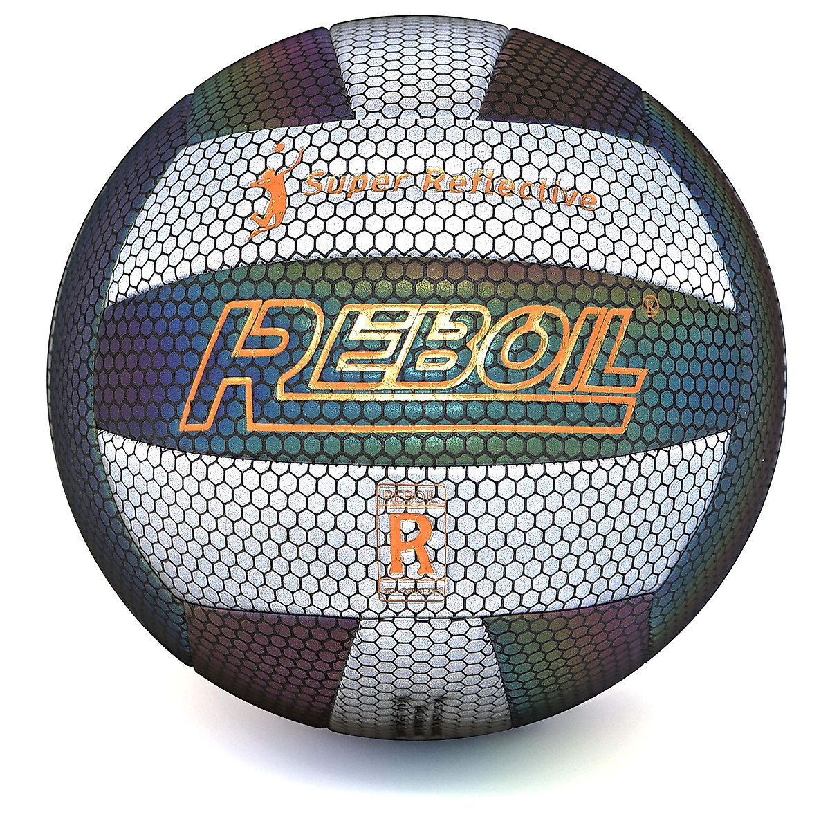REBOIL Holographic Glowing Reflective Volleyball – Waterproof Indoor/Outdoor Volleyball for Pool, Beach. Composite Leather, Official Size 5 Toys for Kids Boys and Girls Play Night Game