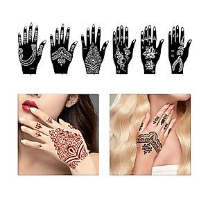 TinkTac 22 Sheets Henna/Mehndi Tattoo Stencils, Henna Body Art Templates