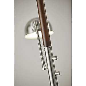 Adesso 4052-15 Lexington 71" Combo 2-Light Floor Lamp, Walnut, Smart Outlet Compatible