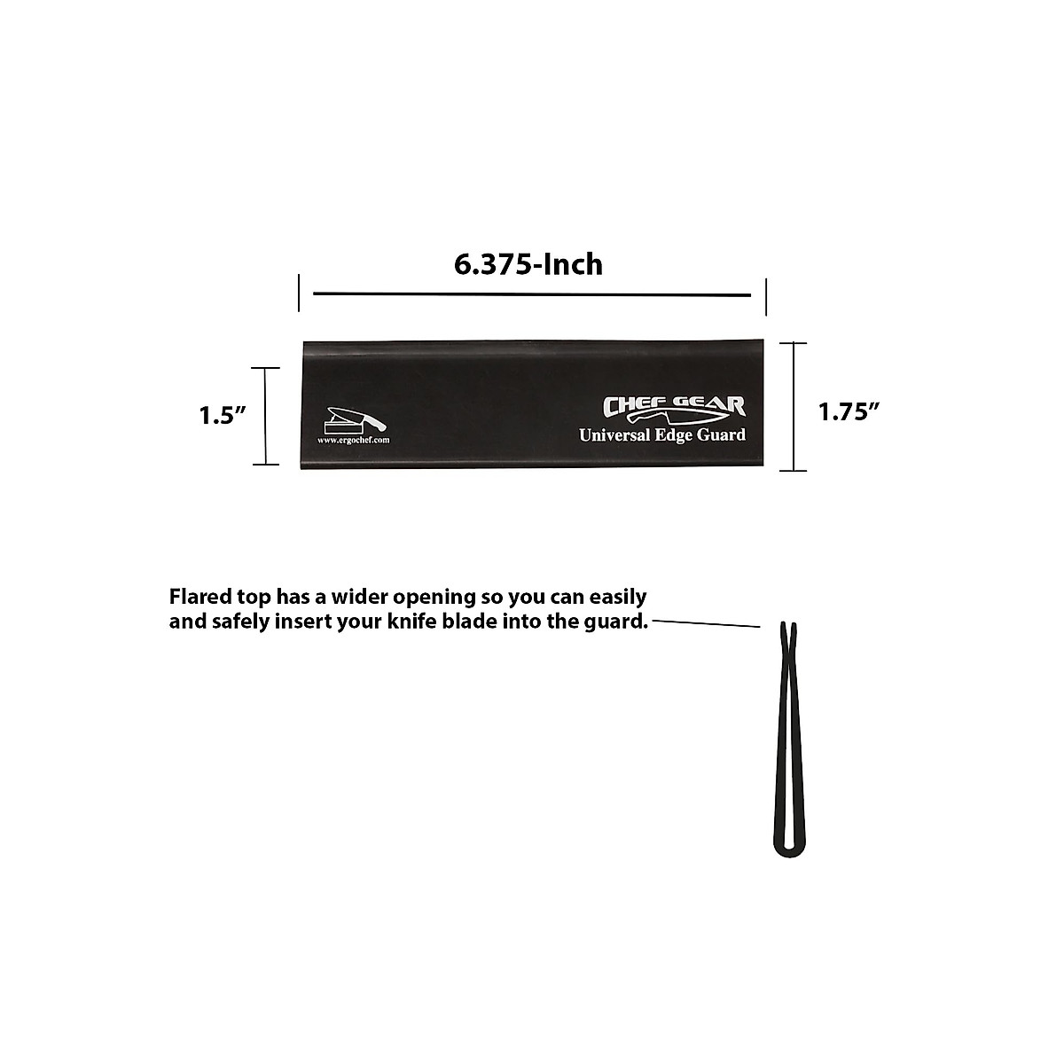 Ergo Chef Knife Edge Guard Knife Protector Blade Guard (Black) 6-inch x 1.5 inch