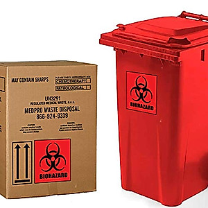 Biohazard Stickers Sign 4" X 4" Waterproof Biohazard Warning Label，Use for Hospitals and Industrial (20/Pack）