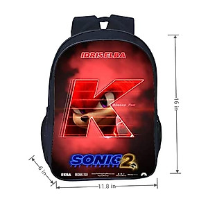 XINLV knuckles backpack Cartoon Movie Simple Large-Capacity Backpack, Schoolbag For Boys And Girls, 3d Printed Hedgehog Backpack (red 7)