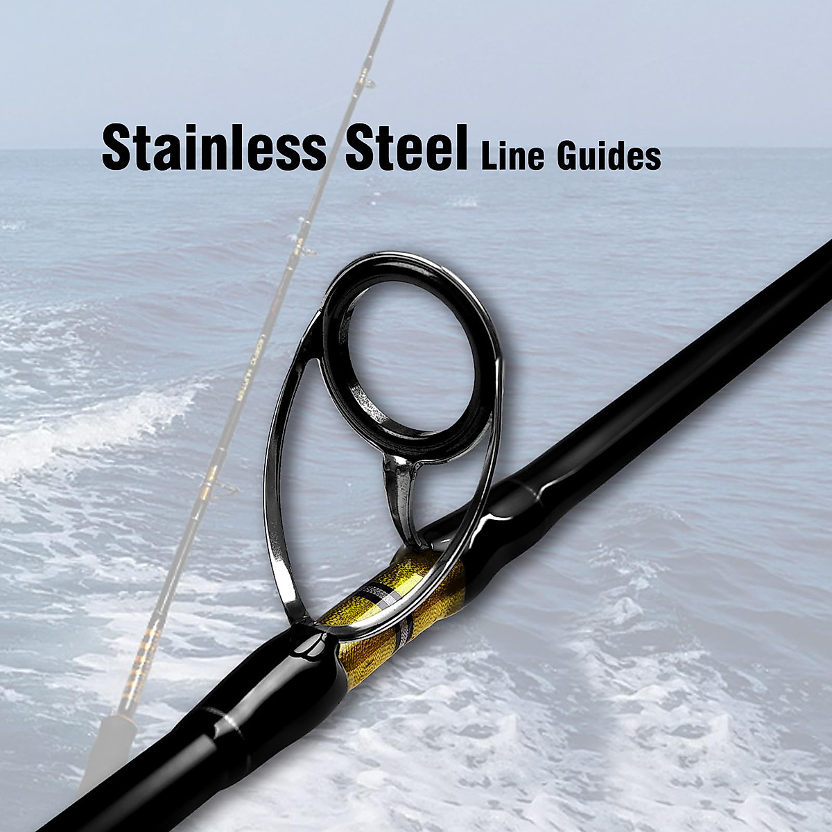 Fiblink Saltwater Jigging Spinning Rod 1-Piece Heavy Jig Fishing Rod (30-50lb/50-80lb/80-120lb, 5-Feet 6-Inch) (80-120lbs)