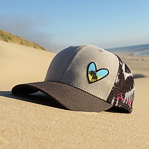 Grace Folly Beach Trucker Hats for Women- Snapback Baseball Cap for Summer (Heart with Floral Print)