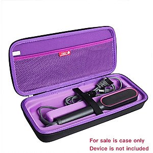 Hermitshell Hard Travel Case for TYMO RING Hair Straightener Brush (Black+Rosy)