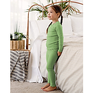 VAENAIT BABY Infant Toddler Girls Modal Pajamas Pjs 2pcs Set Shirring Yellowgreen S