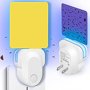 Flying Insect Trap Plug-In, 2023 Upgrade Mosquito Trap Gnat Killer Indoor, Safe Non-Toxic UV Light Attractant Indoor Plug-In Night Light Fly Trap with Sticky Pad for Flies, Gnats, Moths(1 Pack, White)