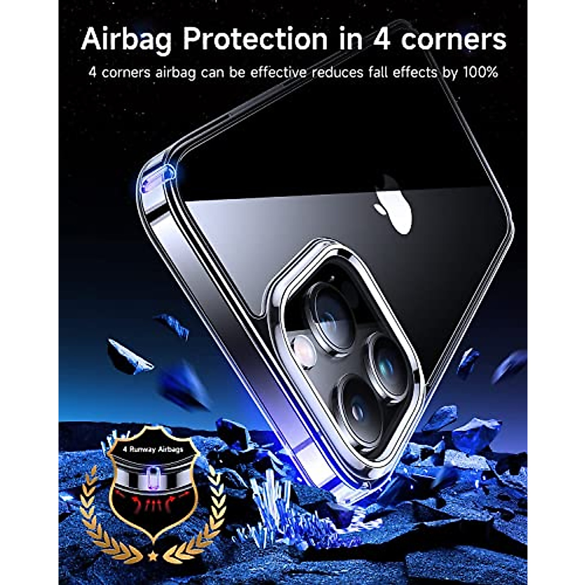 Humixx Crystal Clear Designed for iPhone 14 Pro Max Case, with 2X Screen Protector + 2X Lens Protector [Not-Yellowing][Full Body Protection] Shockproof Protective iPhone 14 Pro Max Phone Case 6.7 Inch