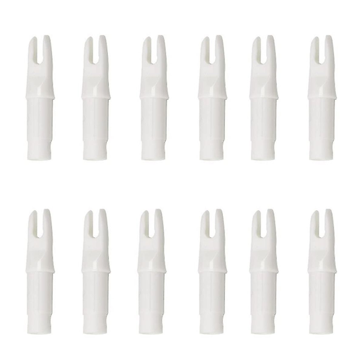 SOPOGER 50Pcs Archery Arrow Nocks .244/6.20mm ID Plastic Insert Carbon Arrow Nock Standard Size for DIY Hunting Shooting Arrows (White)