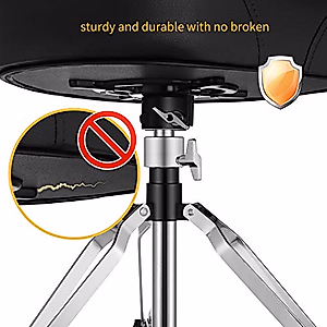 Donner Heavy Duty Drum Throne, Motorcycle Style Drum Seat, Widened Drum Chair with Upgraded Materials, Height Adjustable Padded Stool, Double Braced