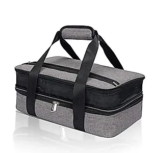 Insulated Casserole Carrier,Casserole Carriers For Hot or Cold Food,Expandable Casserole Dish Carrier Bag,Portable Tote Pie Carrier Hot Cold Food Carrier Bag For Potluck Parties,Picnic,Beach or Gifts