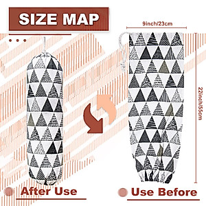 Plastic Bag Holder,Wall Mount Plastic Bag Organizer,Washable Large Grocery Bag Storage Dispenser,Shopping Bags Carrier ​for Home Kitchen Travelling,Free Adjustment with Drawstring,Gray triangle, 22x9"