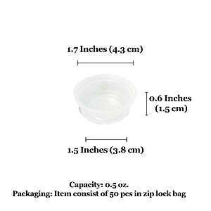 SunGrow Gecko Food and Water Containers, Reusable, Recyclable, Disposable Cups, 0.5 oz Capacity, Fits Various Reptile Feeder, 50 Pcs