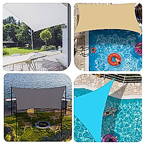 AXT SHADE Sun Shade Sail Rectangle 6.5' x 9'10"Shades Canopy UV Block Awning Patio Cover Shelter Backyard Shading,Sunshades Sails Canopy Shades for Outdoor Activity,Sand(Customized Sail Shade)