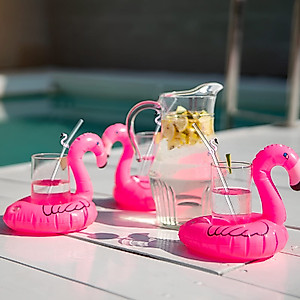 6 Pcs Flamingo Straws 7.9 Inch Bend Glass Straws with Design Flamingo Party Decorations Cute Reusable Straws Pink Flamingo Drinking Straws with 2pcs Cleaning Brush for Cocktail Juice Birthday Supply