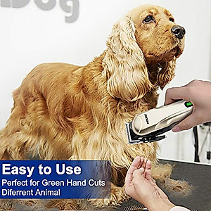 AIBORS Dog Clippers for Grooming for Thick Coats, Low Noise Cordless Professional Heavy Duty Dog Grooming Kit, Pet Hair Grooming Clippers,Dog Shaver for Small Large Dogs Cats Pets