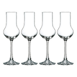 Nachtmann Vivendi Spirit Glass, Set of 4, Stemmed Wine Glasses for Tequila, Dessert Wine, Fruit Brandy, Grappa and Cocktail Spirits Glasses, 3.8 Ounce, Dishwasher Safe