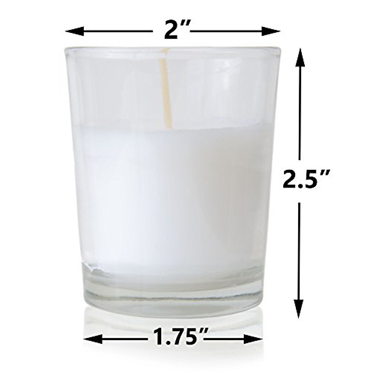 Harmonic Blossom Glass Votives 24 Pack - Premium White Unscented Votive Candles in Clear Elegant Holders - 15 Hour Long Lasting Burn Time - for Weddings, Parties and Event Decoration Centerpieces