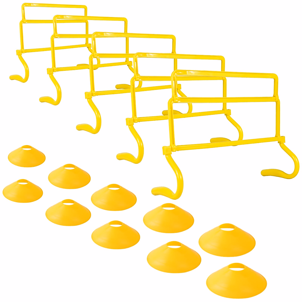 ASENVER 4 Height Adjustable Speed Training Hurdles Fitness & Speed Training Equipment (Set of 5)