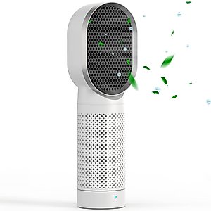 QUEENTY Air Cleaner Purifiers for Bedroom Home, Small Air Ionizer with True H13 HEPA Filter, 2 Speeds, Energy Save, 3 Stage Filtration System for Pets Dander Odor Dust Smoke Pollen