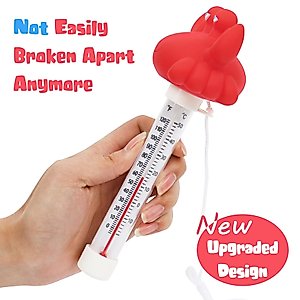 XY-WQ Floating Pool Thermometer, Large Size Easy Read for Water Temperature with String - Swimming Pools, Spas, Hot Tubs, Ponds (Crab)