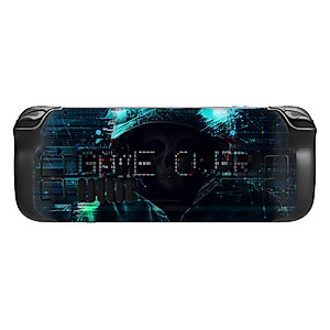 PlayVital Full Set Protective Skin Decal for Steam Deck LCD, Custom Stickers Vinyl Cover for Steam Deck OLED - Game Over Hacker