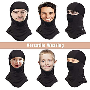 Battery Balaclava Face Ski Mask,Windproof Heated Hat Motorcycle,Riding Women Men Black