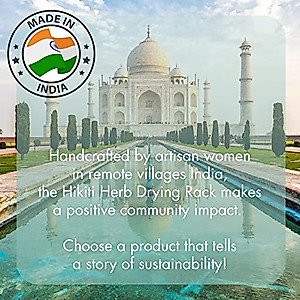 HIKITI Herb Drying Rack - Decorative Herb Drying Rack Hanging - Secured Herb Dryer Hooks - Handmade Macrame Boho Chic - Flower Drying - Herb Hanger - Hanging Drying Rack for Herbs