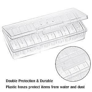 Quefe 40pcs Bead Organizers in A Clear Organzier Box, 2 Sets Clear Plastic Diamond Painting Storage Container with Mini Boxes for Craft Organziers and Storage Art Embroidery Nail Accessories